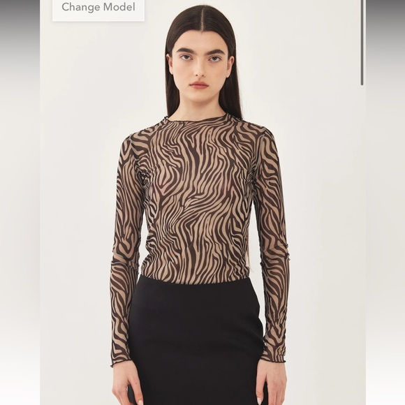 de rococo | Tops | De Rococo Zebra Mesh Top | Poshmark